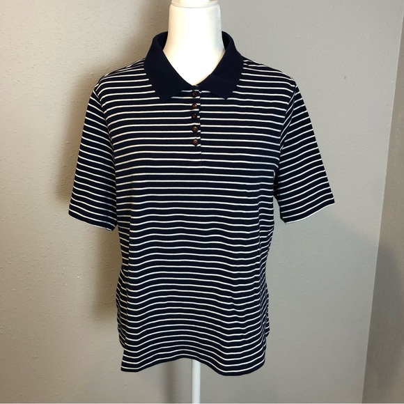 Appleseed's | Tops | Appleseeds Polo Size Xl Navy White | Poshmark